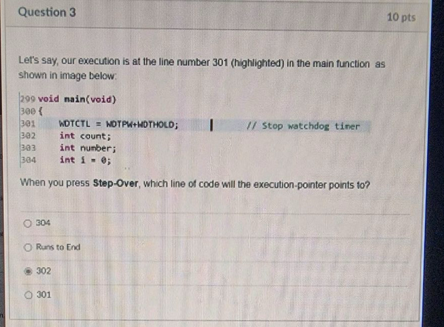 Solved Question 310 ﻿ptsLet's say, our execution is at the | Chegg.com
