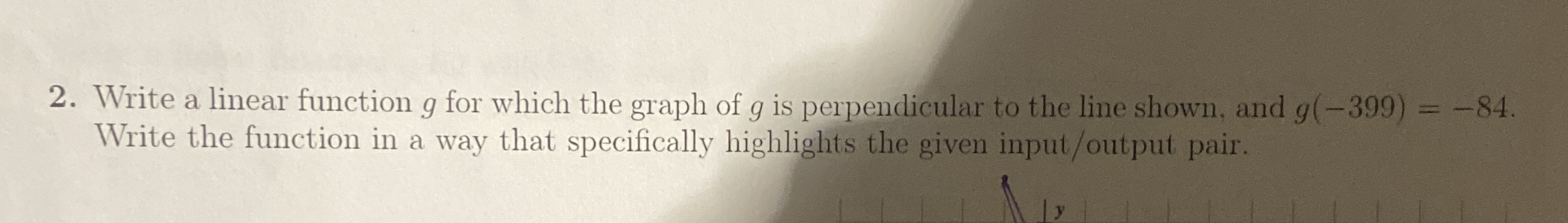 Solved Write a linear function g ﻿for which the graph of g | Chegg.com