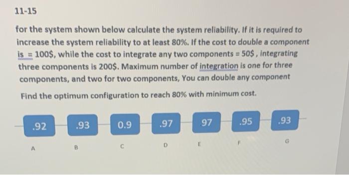 11-15 for the system shown below calculate the system | Chegg.com