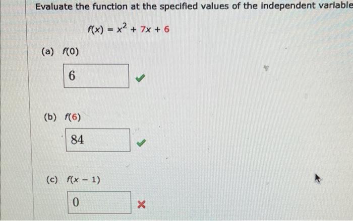 Solved Evaluate the function at the specified values of the | Chegg.com
