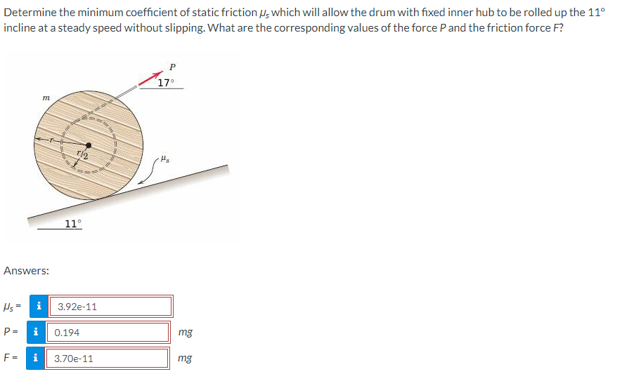 Solved Determine the minimum coefficient of static friction | Chegg.com