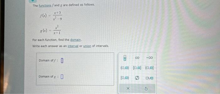 Solved The functions f and g are defined as follows. | Chegg.com