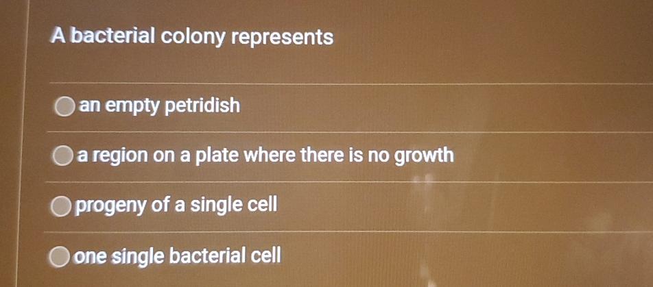 Solved A bacterial colony representsan empty petridisha | Chegg.com
