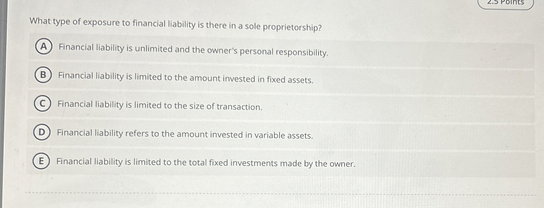 Solved What type of exposure to financial liability is there | Chegg.com
