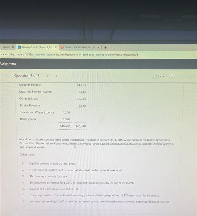 Solved Len Matthew started his own consulting furm, Matthew | Chegg.com