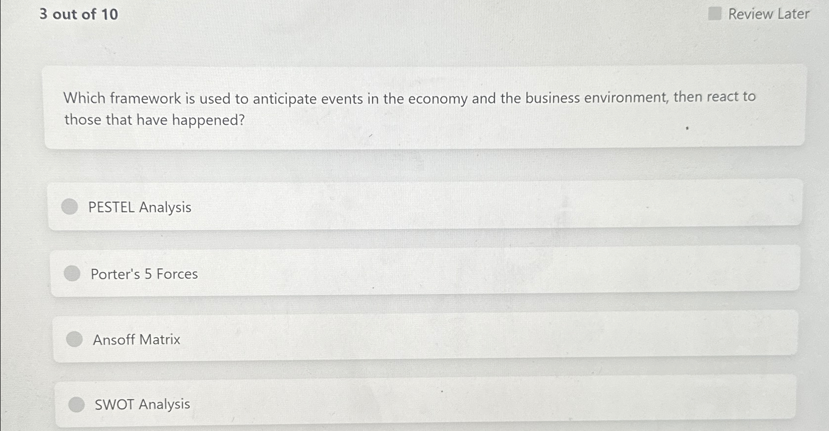 Solved 3 ﻿out of 10Review LaterWhich framework is used to | Chegg.com