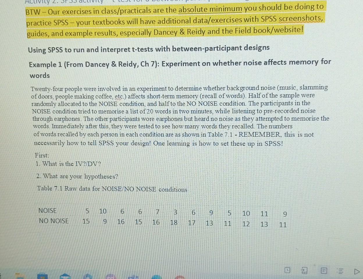 Solved PY7156 - Worksheet - lecture week 3 Seminar-Using | Chegg.com