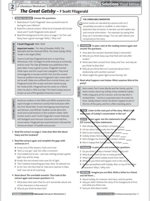 2 Literature Worksheet Solutions Third Edition The | Chegg.com