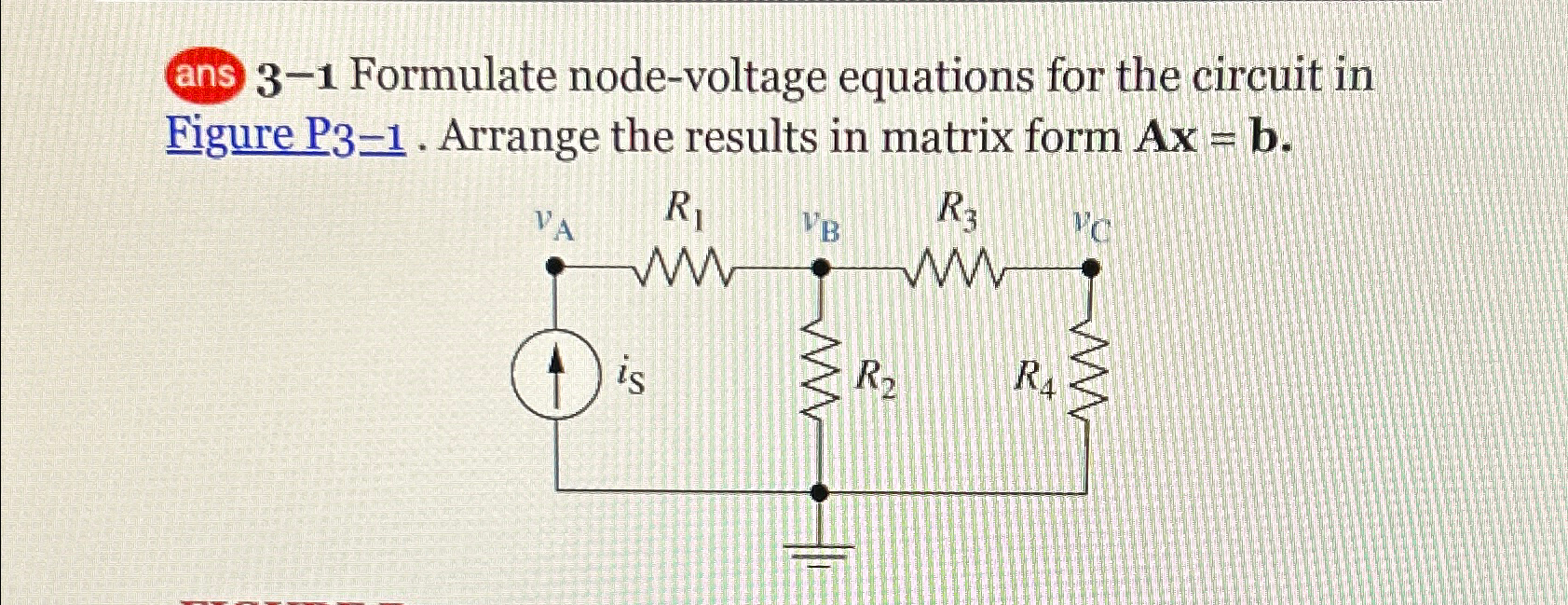 Solved ans 3-1 ﻿Formulate node-voltage equations for the | Chegg.com