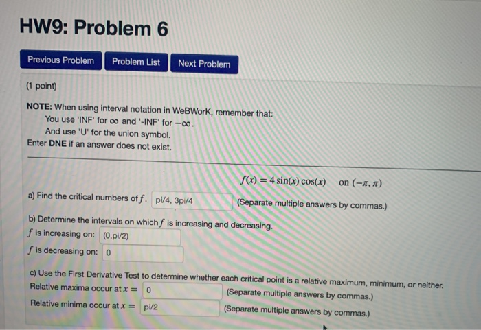 Solved HW9: Problem 6 Previous Problem Problem List Next | Chegg.com