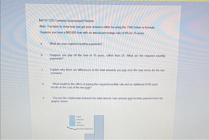 Solved MATH 1332 Common Assessment Problem Nole You have to | Chegg.com