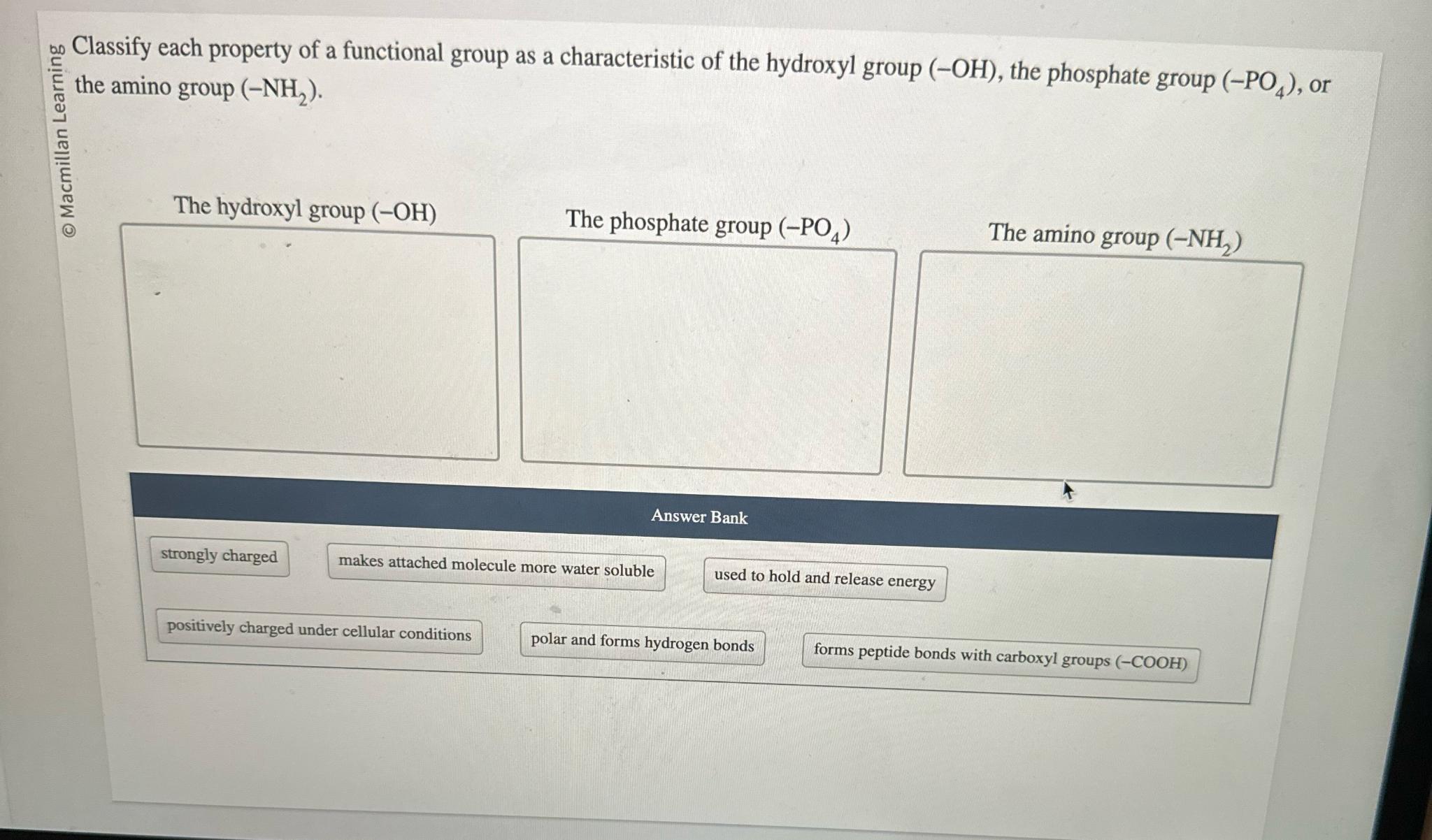 Solved ?50 ﻿Classify each property of a functional group as | Chegg.com