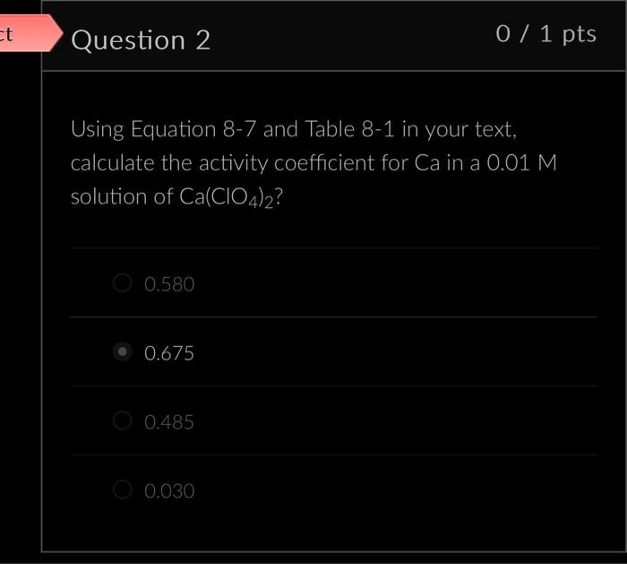 Solved Question 2 Using Equation 8-7 and Table 8-1 in your | Chegg.com