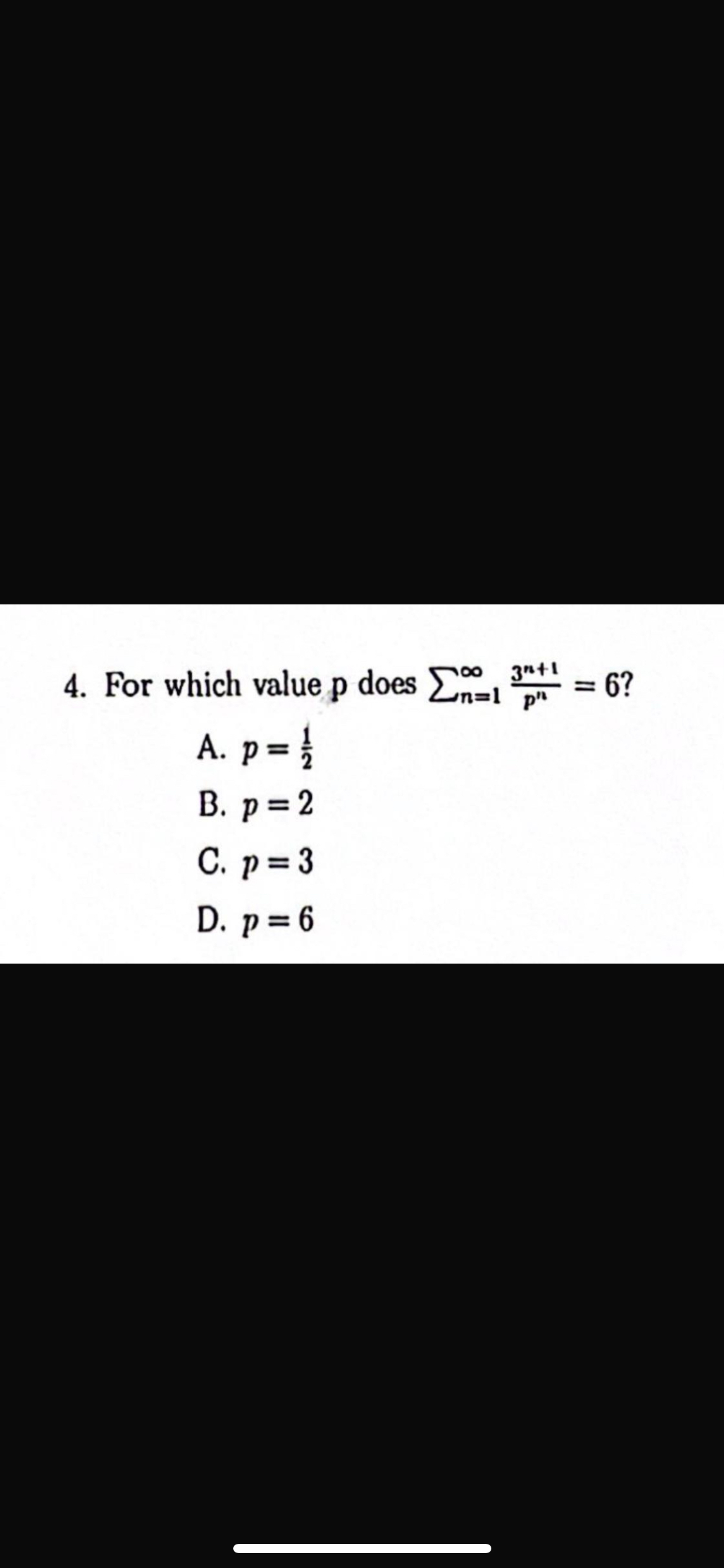 Solved For which value p ﻿does | Chegg.com
