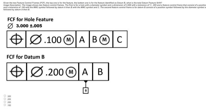 Solved given the two feature control frames (FCF ), The top | Chegg.com