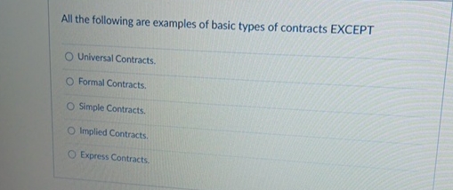 Solved All the following are examples of basic types of | Chegg.com