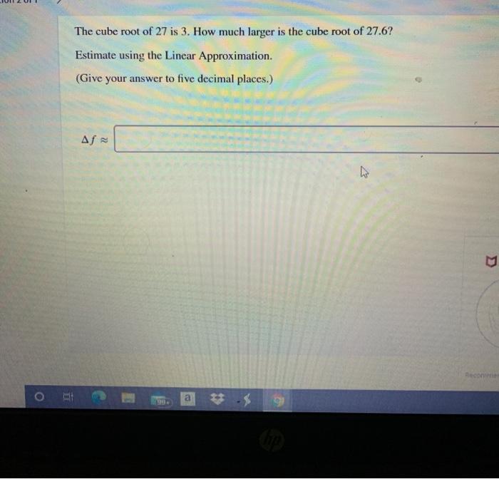 Solved The cube root of 27 is 3. How much larger is the cube | Chegg.com