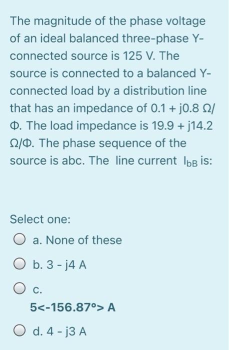 Solved The current lan in the single-phase equivalent | Chegg.com