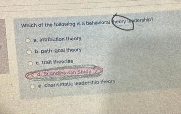 Solved Which of the following is a behavioral | Chegg.com