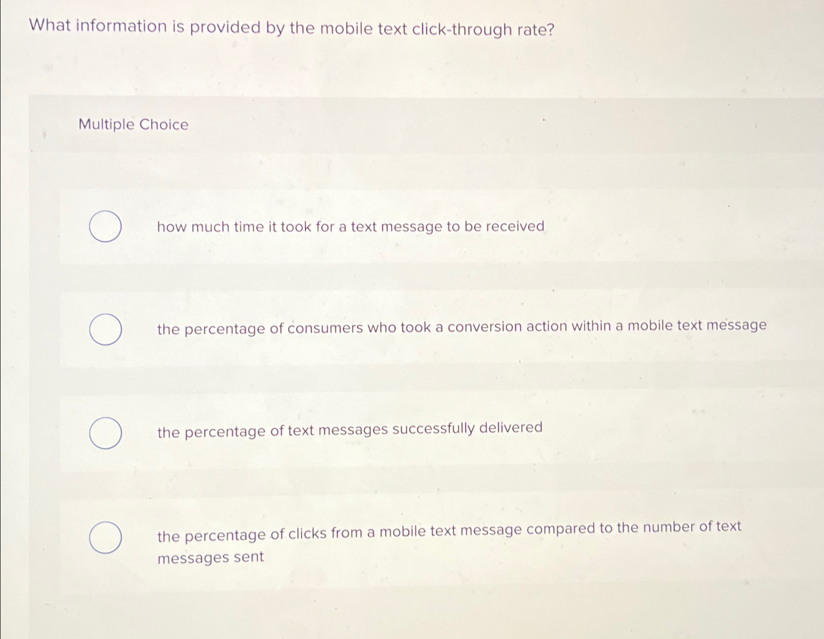 Solved What information is provided by the mobile text | Chegg.com
