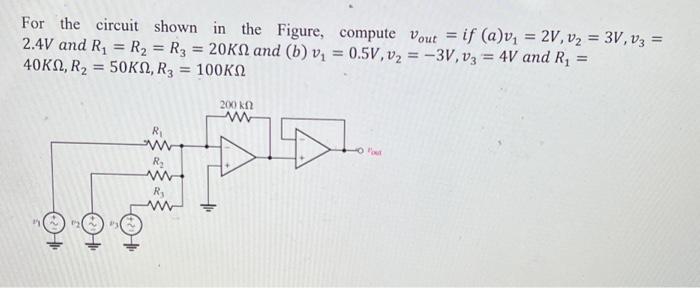Solved For the circuit shown in the Figure, compute vout = | Chegg.com