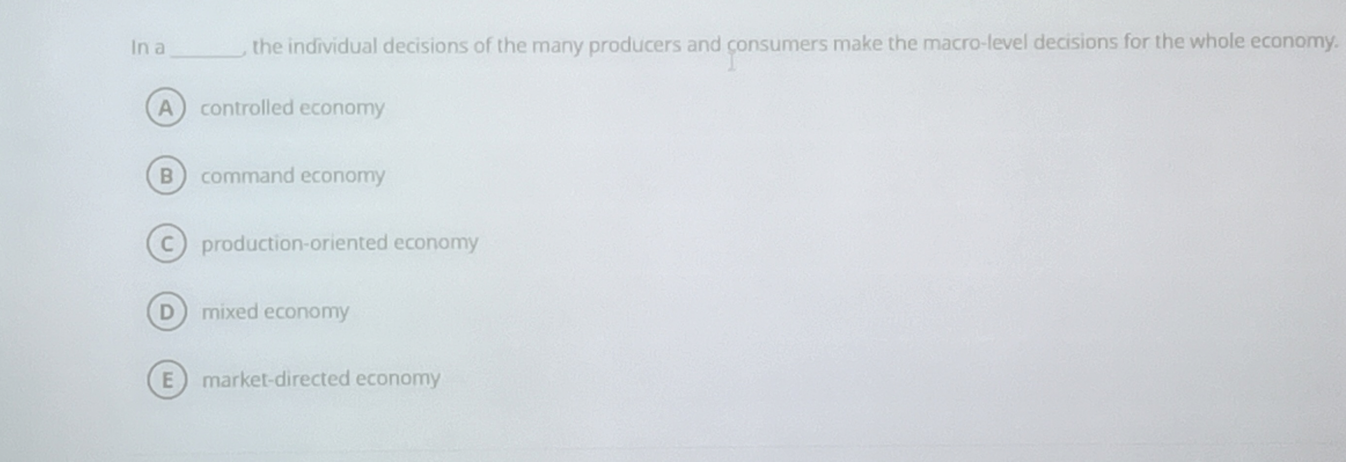 Solved In athe individual decisions of the many producers | Chegg.com
