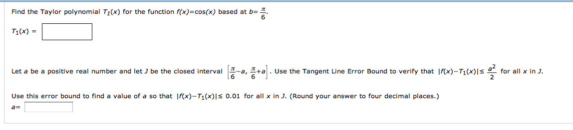Solved Find the Taylor polynomial T1(x) for the function | Chegg.com