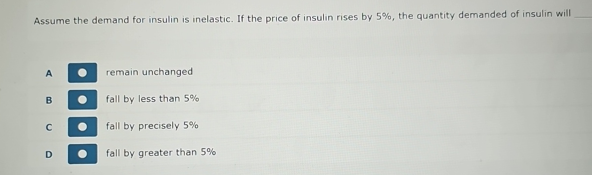 Solved Assume the demand for insulin is inelastic. If the | Chegg.com