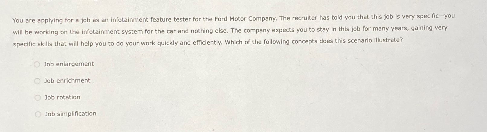 Solved You are applying for a job as an infotainment feature | Chegg.com