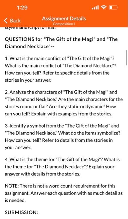 Diamond Necklace"-- 1. What is the main conflict of | Chegg.com