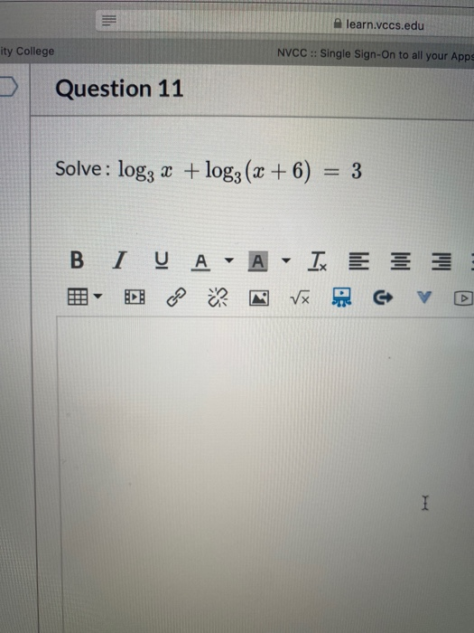Solved learn.vccs.edu ity College NVCC :: Single Sign-On to | Chegg.com