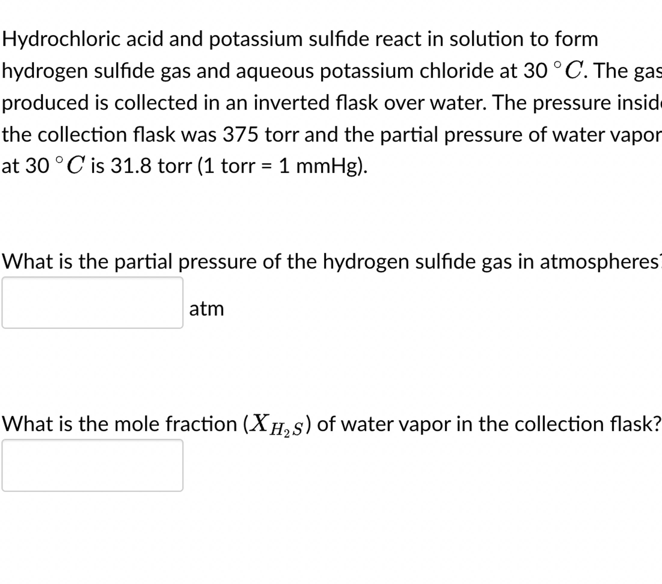 Solved Hydrochloric acid and potassium sulfide react in | Chegg.com