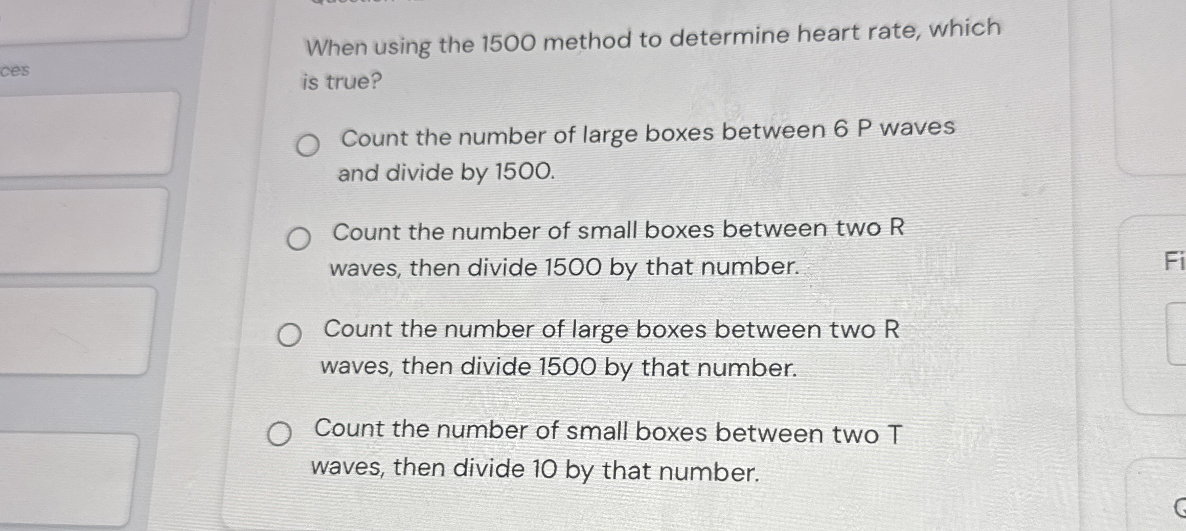 When using the 1500 ﻿method to determine heart rate, | Chegg.com