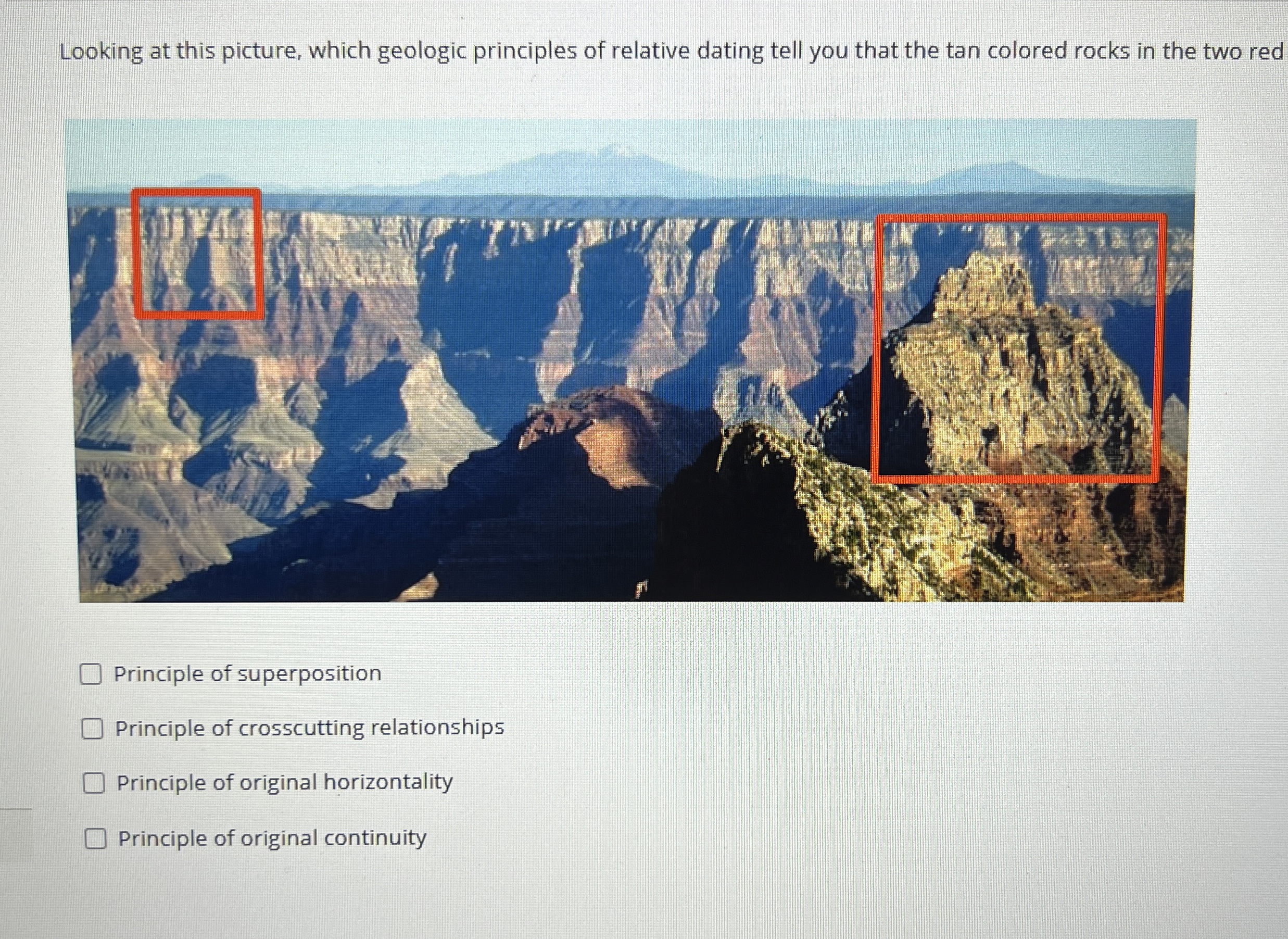 Solved Looking at this picture which geologic principles of | Chegg.com