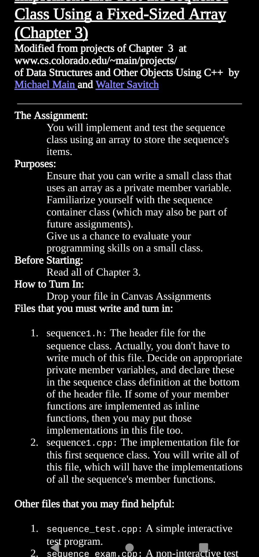 Solved Class Using A Fixed Sized Array Chapter 3 Modified