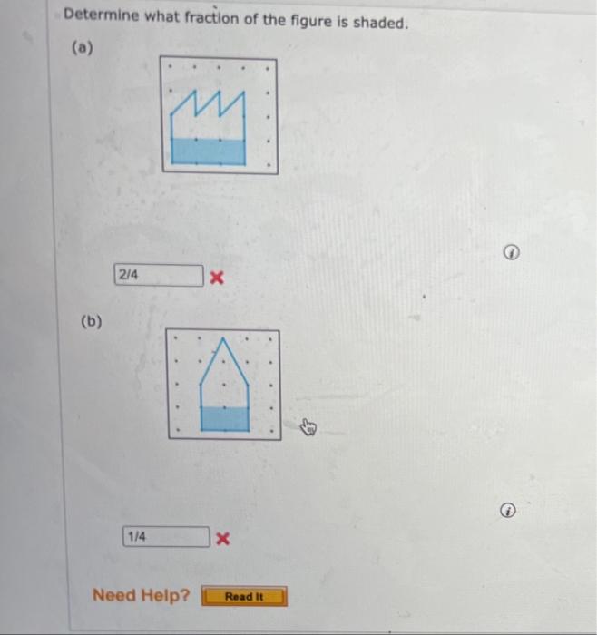 Solved Determine what fraction of the figure is shaded. (a) | Chegg.com