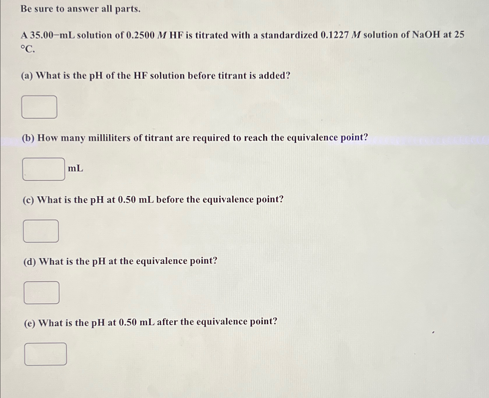 Solved Be sure to answer all parts.A 35.00- mL ﻿solution of | Chegg.com