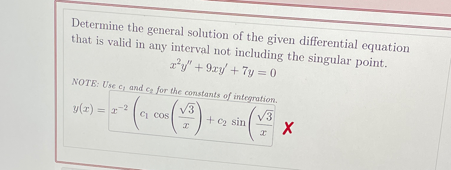 Solved Determine the general solution of the given | Chegg.com