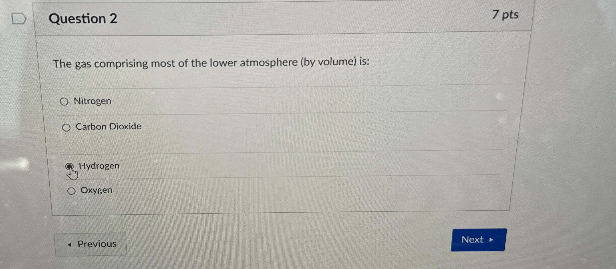 Solved Question 27 ﻿ptsThe gas comprising most of the lower | Chegg.com