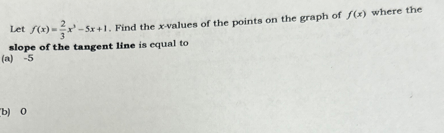 Solved Let f(x)=23x3-5x+1. ﻿Find the x-values of the points | Chegg.com