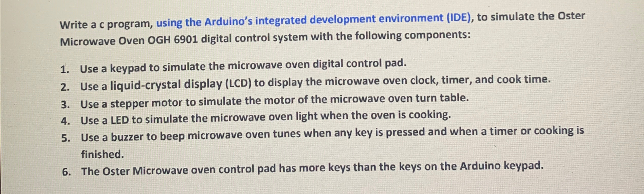 Solved Write a c program, using the Arduino's integrated | Chegg.com