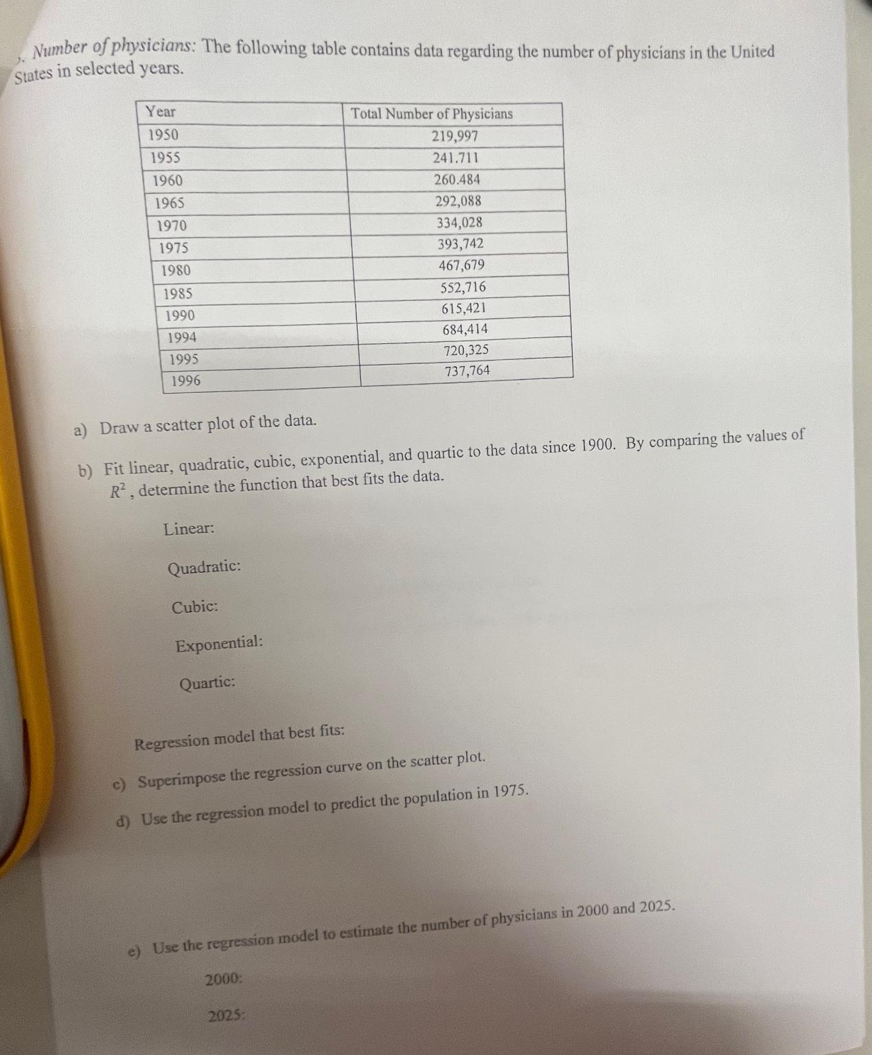 Solved Number of physicians: The following table contains | Chegg.com