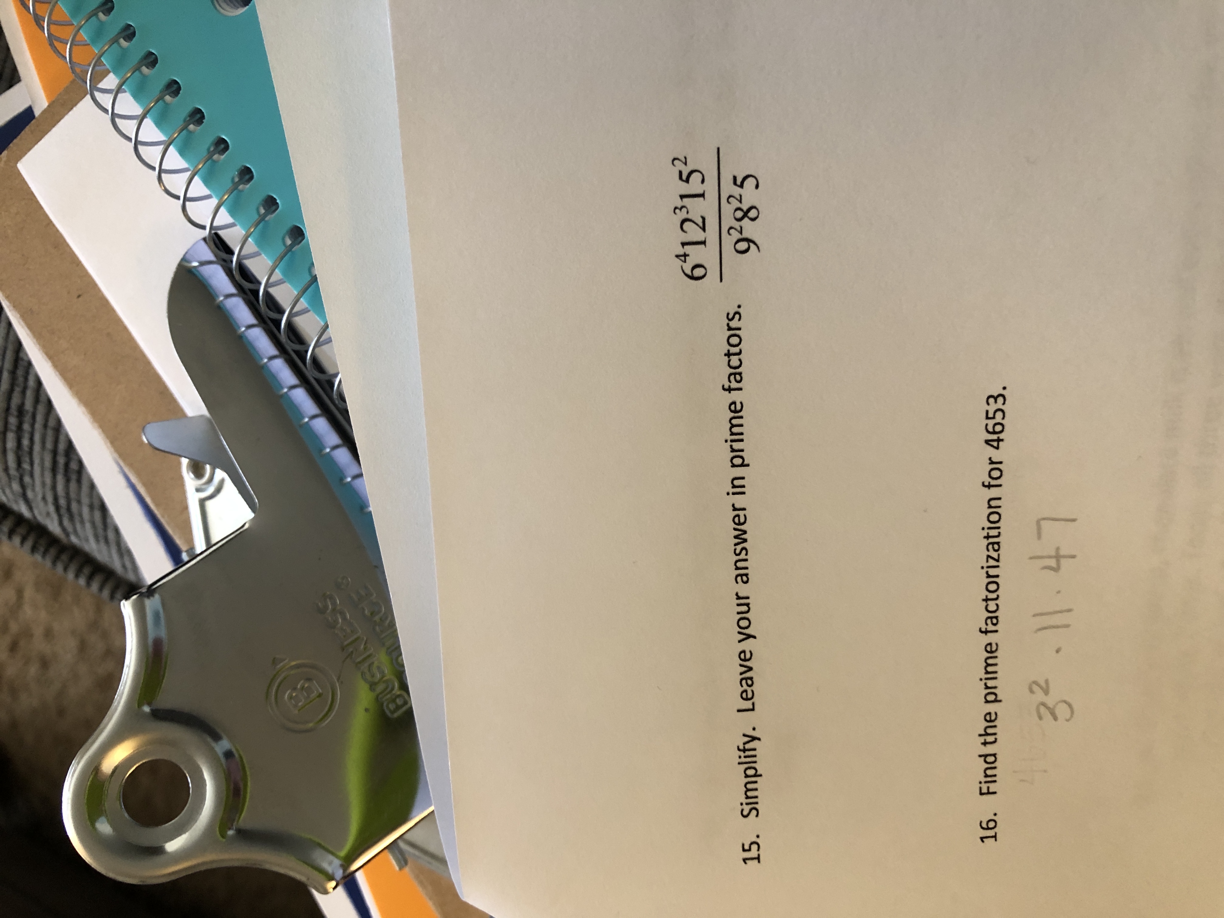 Solved Simplify. Leave your answer in prime factors. | Chegg.com