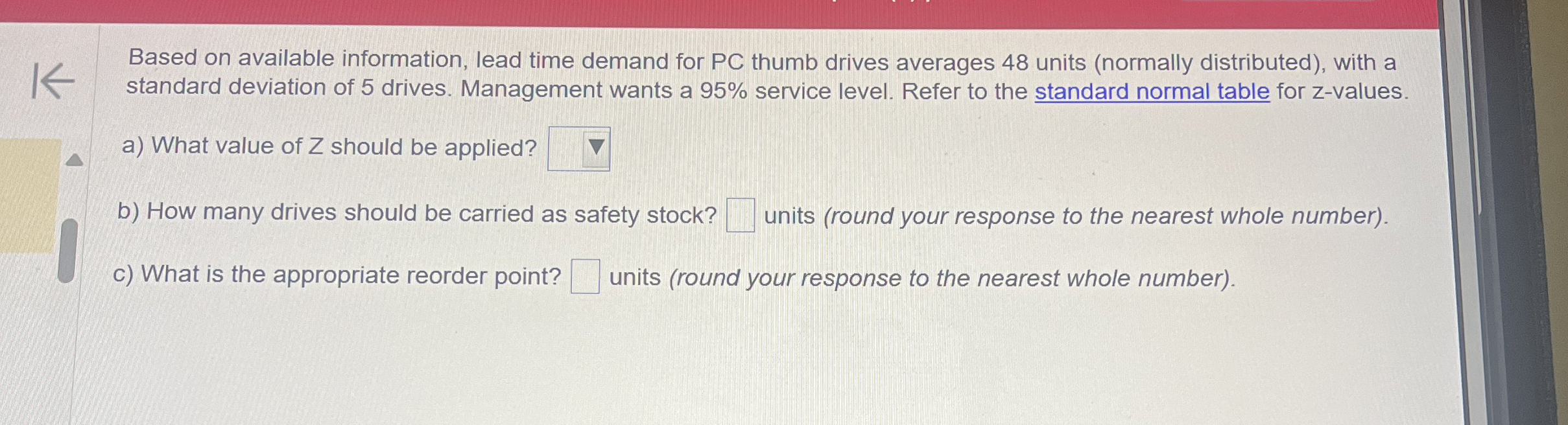Solved Based on available information, lead time demand for | Chegg.com