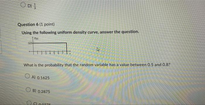 Solved Using the following uniform density curve, answer the | Chegg.com