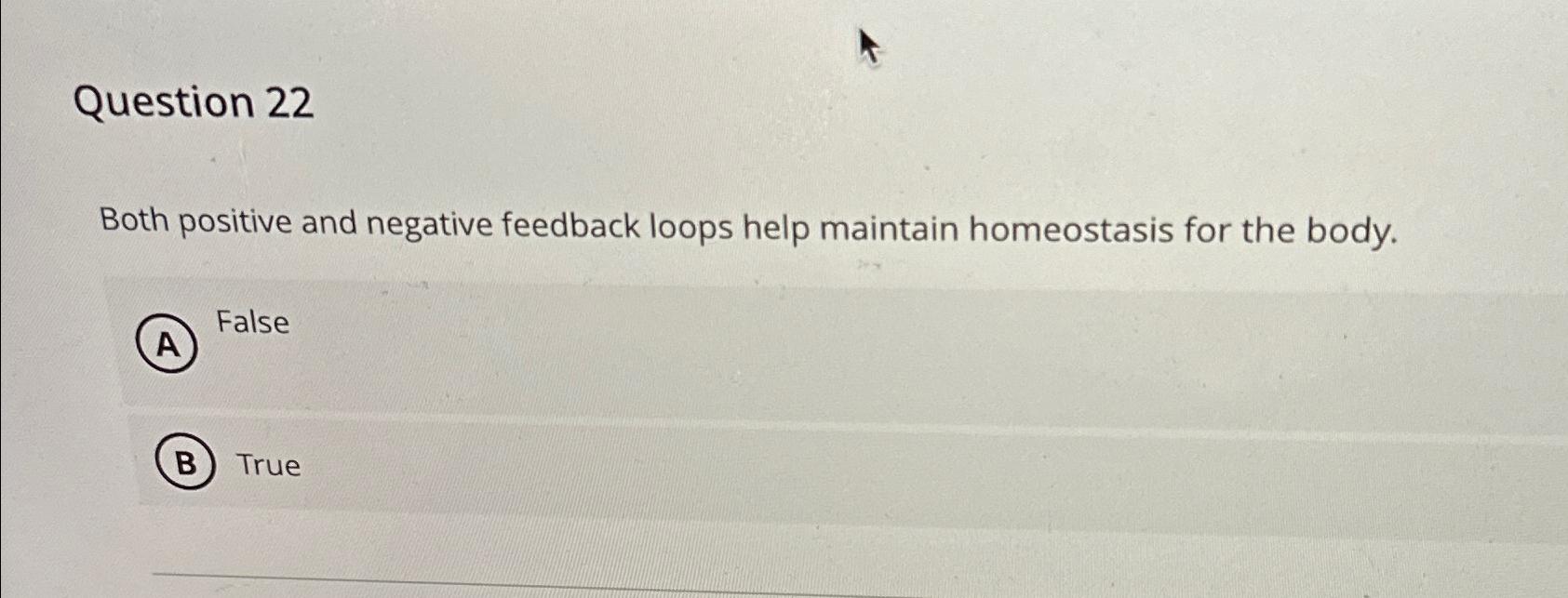 Solved Question 22Both positive and negative feedback loops | Chegg.com