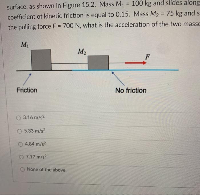 Solved Two masses are connected by a rope and pulled along | Chegg.com