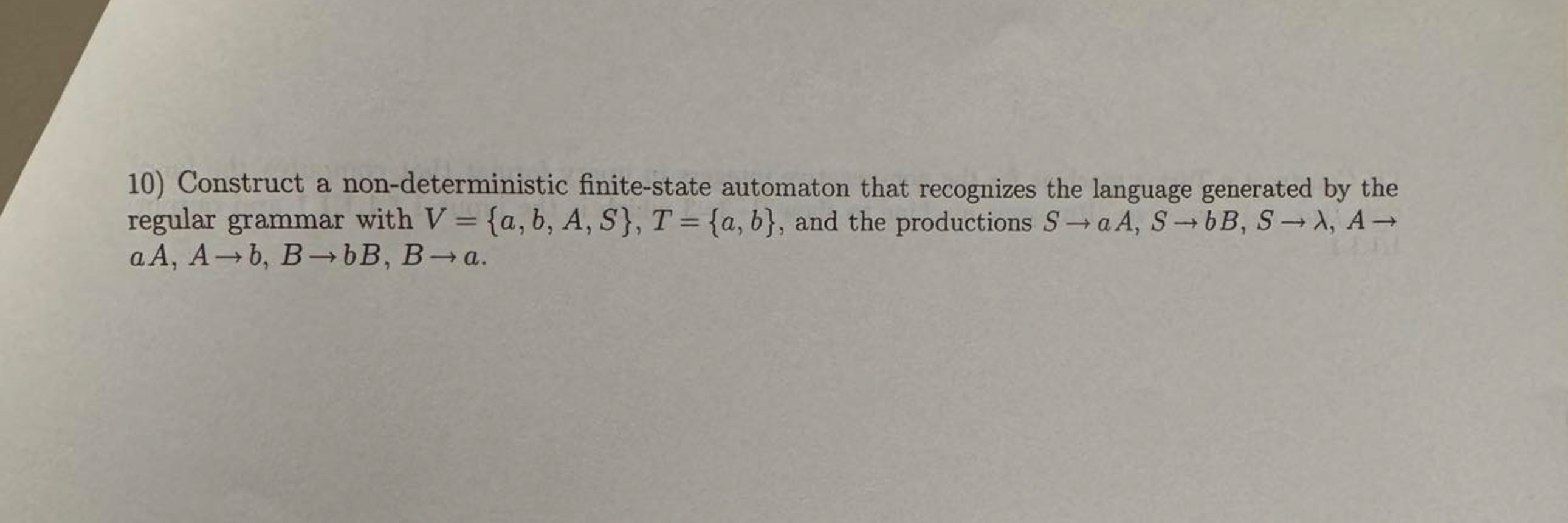 Solved Construct A Non Deterministic Finite State Automaton
