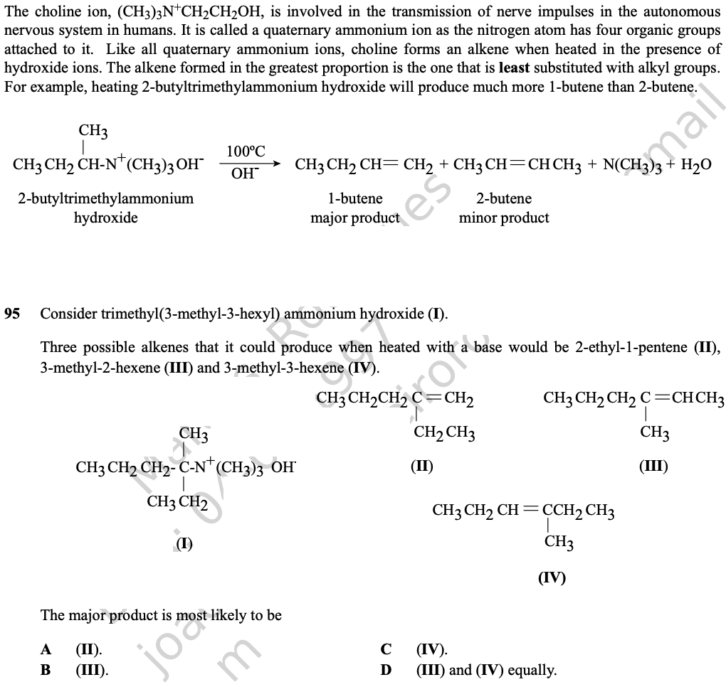 Solved The choline ion, (CH3)3N+CH2CH2OH, ﻿is involved in | Chegg.com