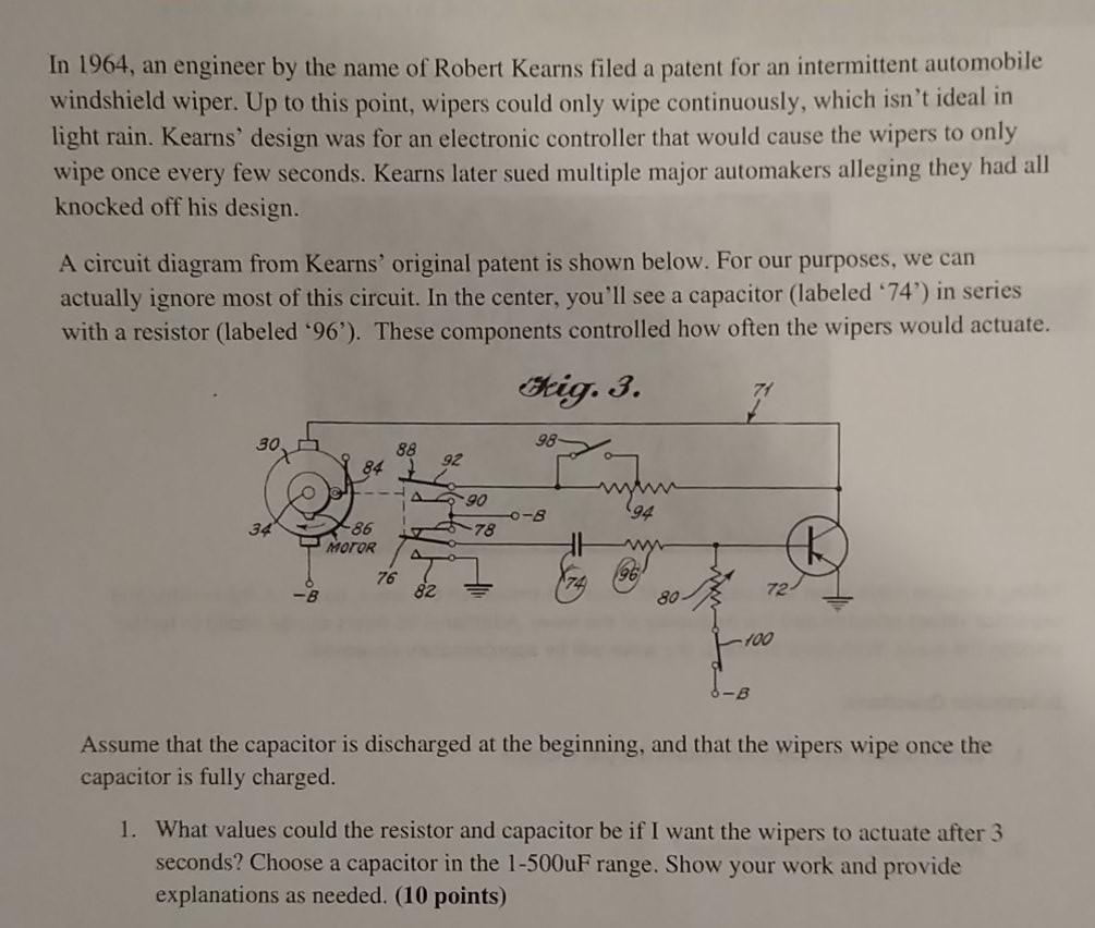 Solved In 1964, an engineer by the name of Robert Kearns | Chegg.com